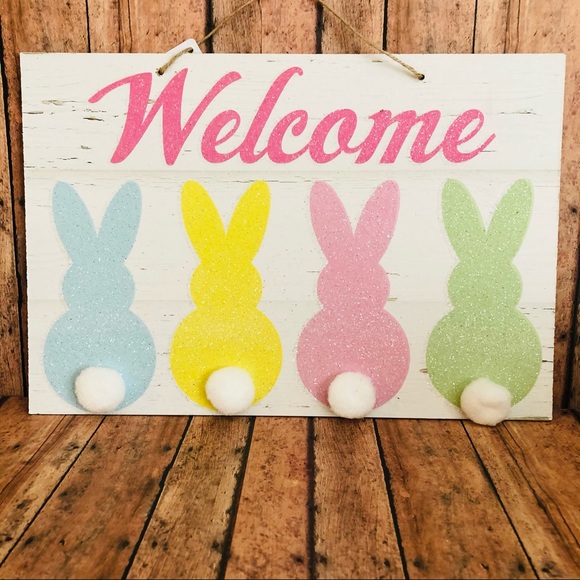 Holiday | Welcome Wall Signs With Bunnies | Poshmark